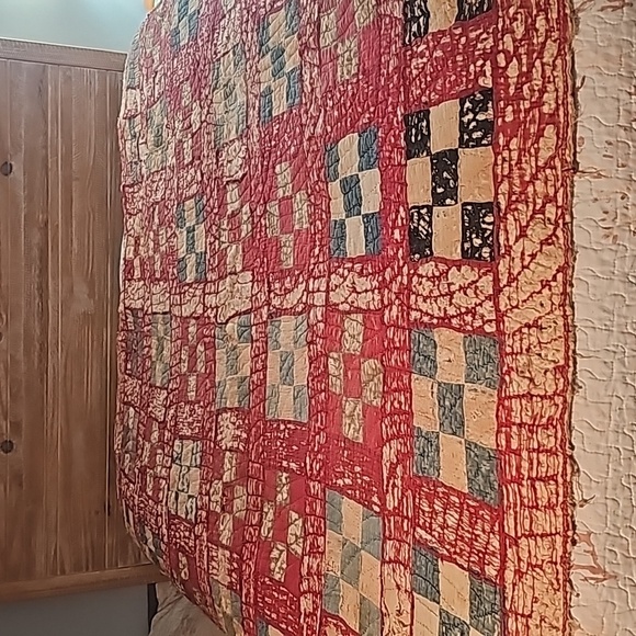 Bedding | Antique Quilt Early 190s Checker Pattern | Poshmark